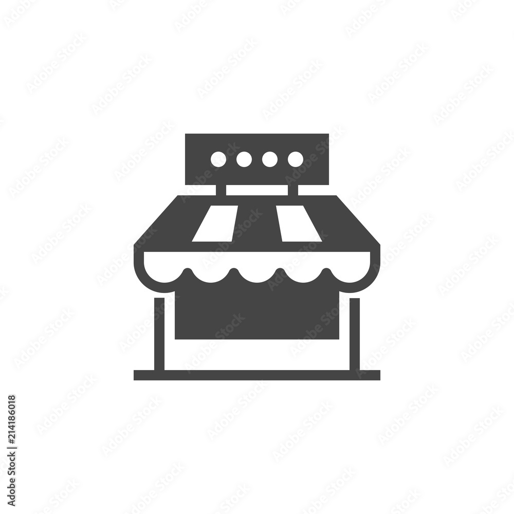 Market shop glyph icon. Kiosk, store, retail graphic pictogram. Street ...