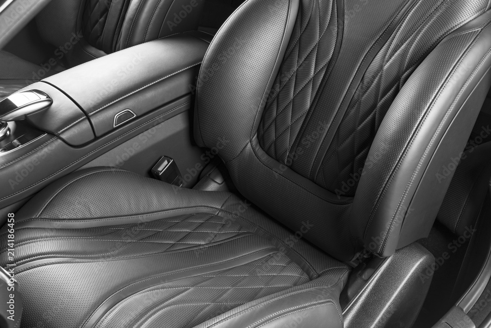 Modern Luxury car inside. Interior of prestige modern car. Comfortable ...