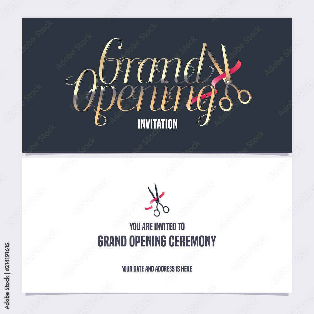 Grand opening banner vector invitation Stock Vector | Adobe Stock