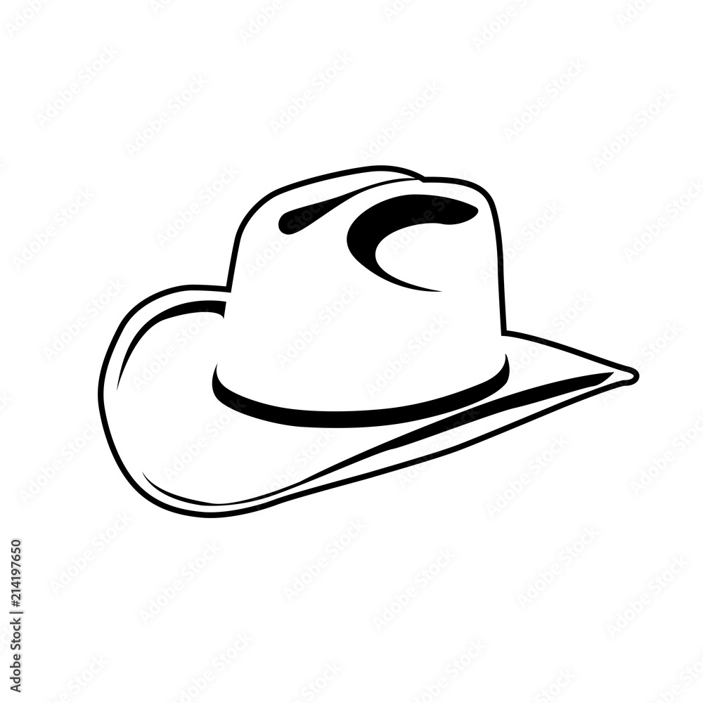 Simple Outline Of Cowboy Hat Symbol Of Wild West Stock Vector Adobe