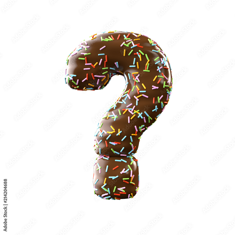 chocolate letter question mark Isolated on white background Stock ...