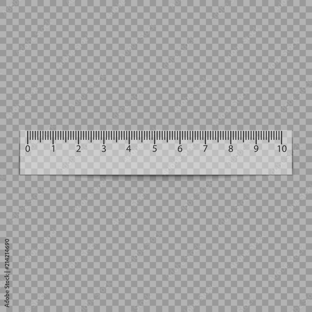 Realistic ruler isolated on transparent background. Vector illustration ...