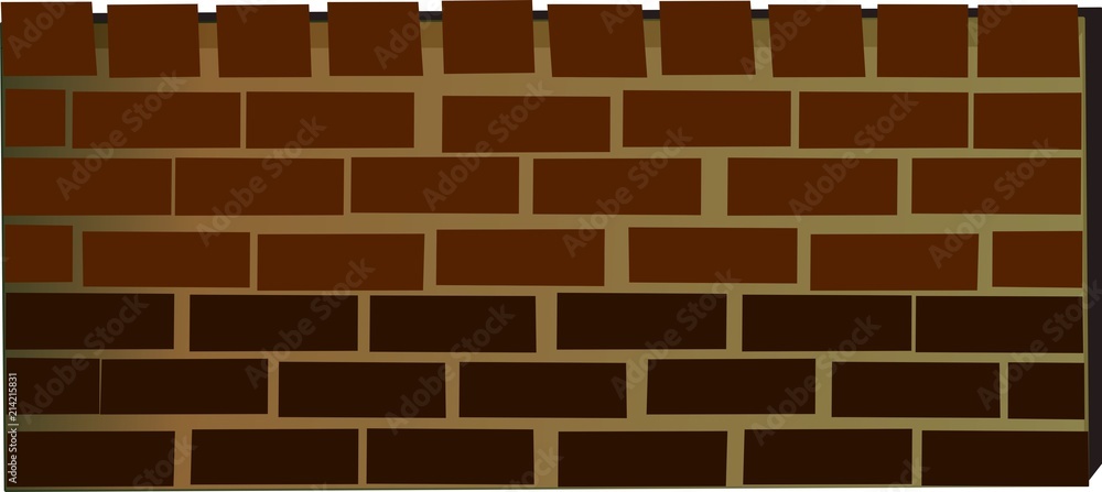 Brick wall, brown wallpaper background use simple cartoon composition ...