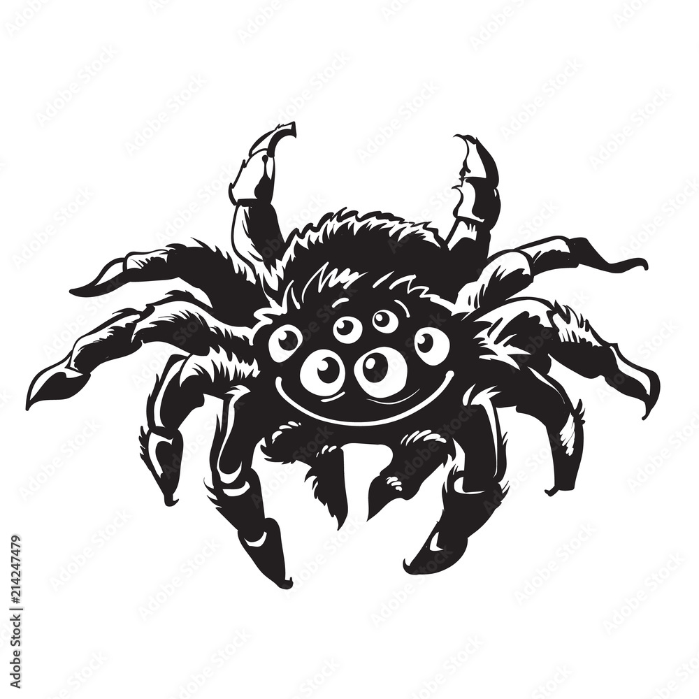 Cartoon gigantic spider. Halloween character. Vector Stock Vector ...