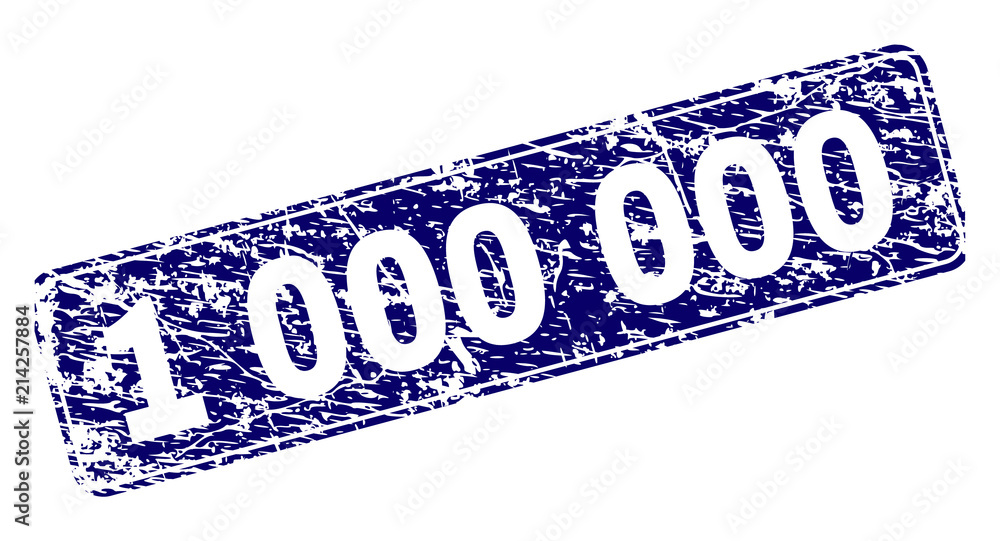 1 000 000 stamp seal print with grunge texture. Seal shape is a rounded ...