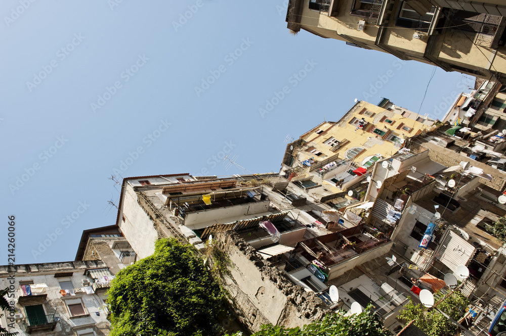 Wohnhäuser im Stadtviertel Santa Lucia, Neapel, Napoli, Kampanien ...