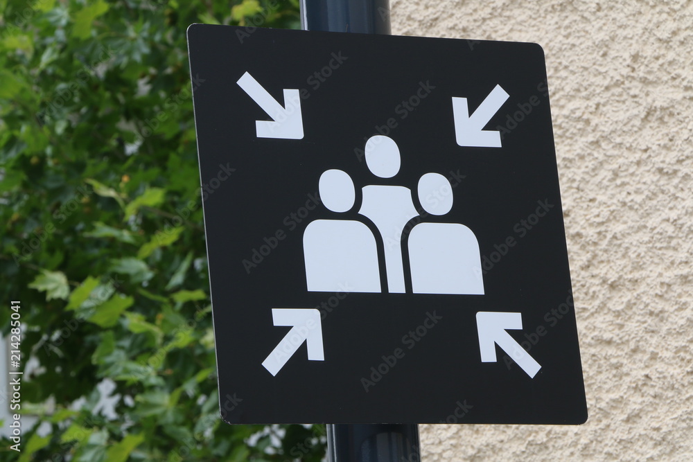 Sign "Meeting Point", Schild für Treffpunkt/ Sammelstelle Stock-Foto ...