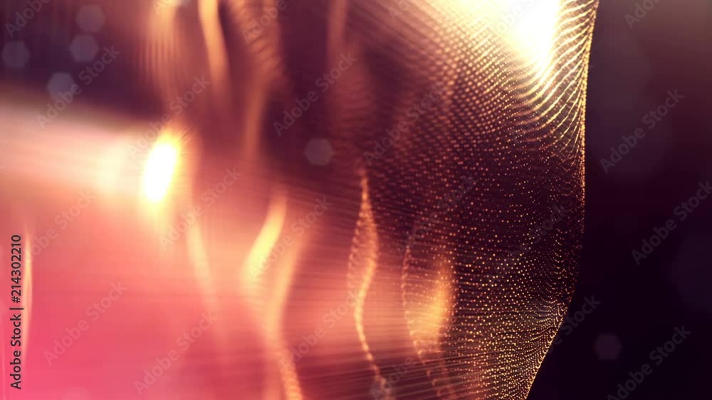 Vidéo Stock 4k seamless 3d animation as sci-fi background with glow particles and depth of field ...