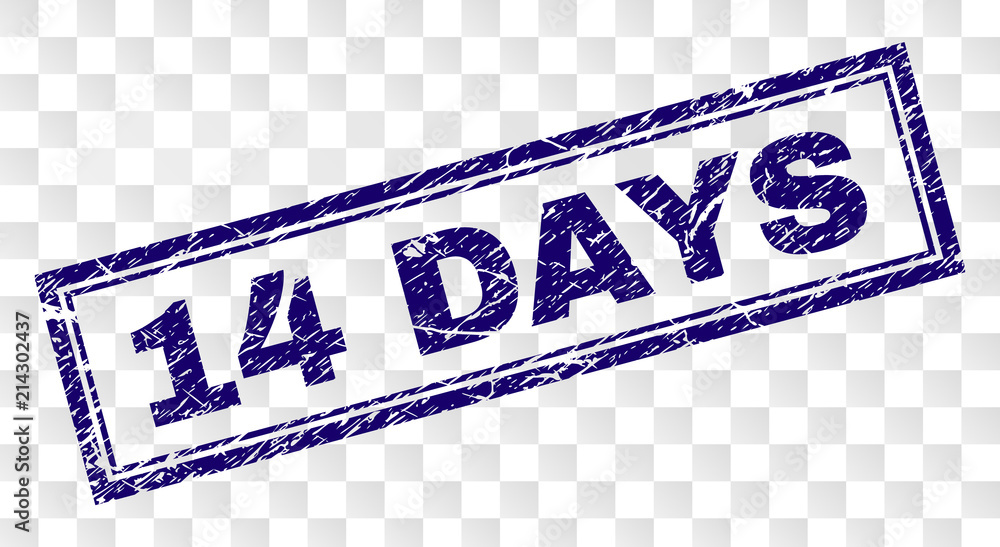 14 DAYS stamp seal imprint with corroded style and double framed ...