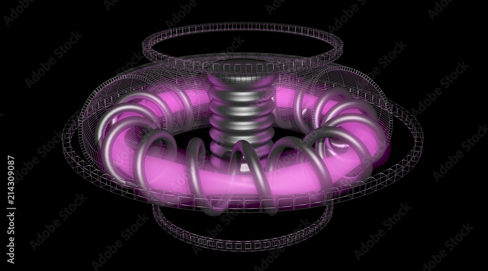 Fusion Reactor stellarator style. 3d render art concept. Outer shell ...