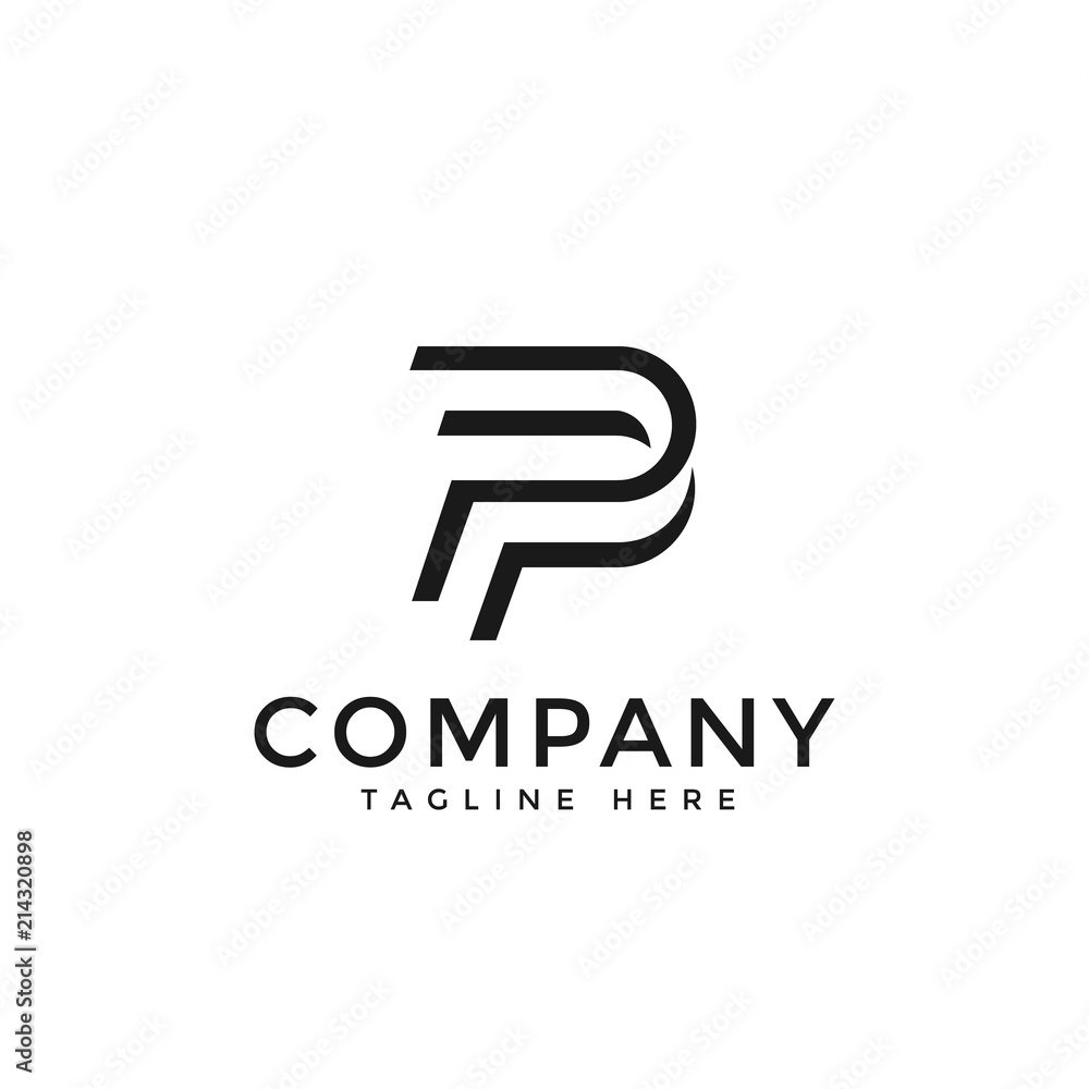 Initial letter PP logo vector design template in isolated white ...