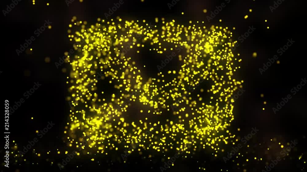 Animation of flying flickering particles form a mailing sign or message ...