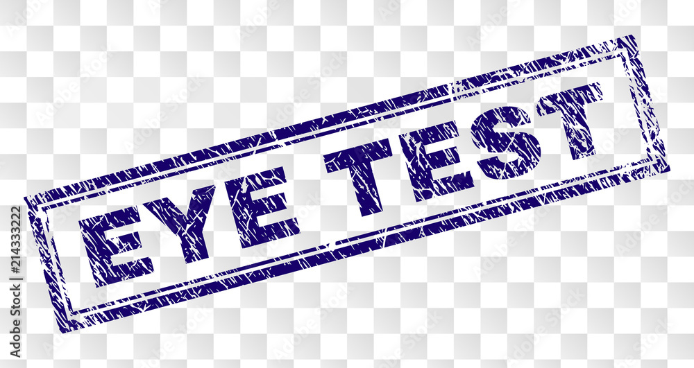 EYE TEST stamp seal print with rubber print style and double framed ...