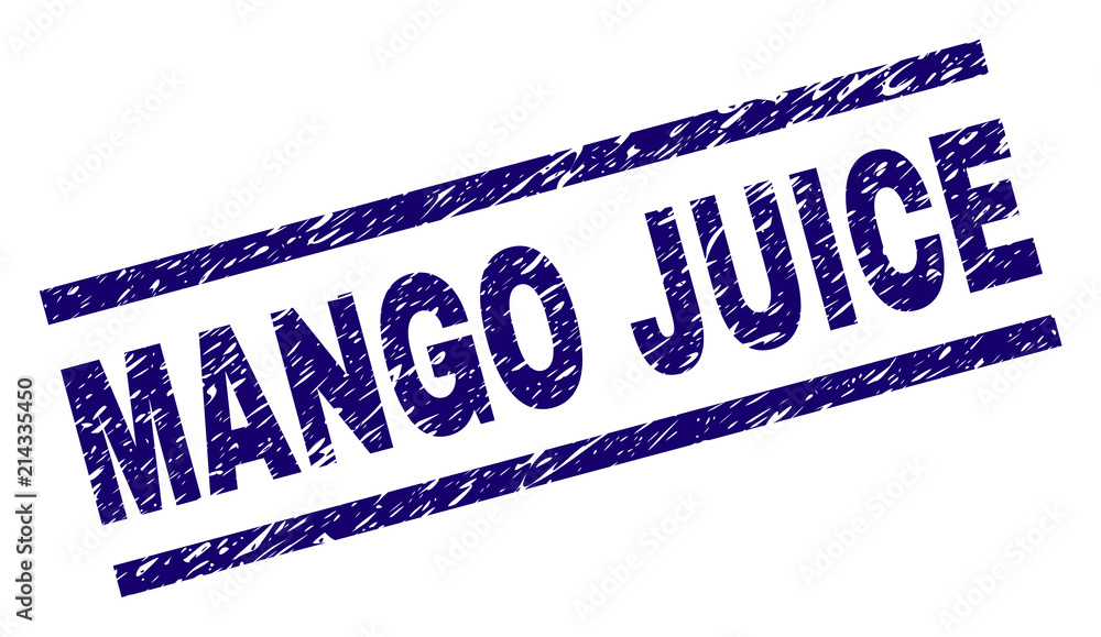 MANGO JUICE stamp seal watermark with grunge style. Blue vector rubber ...