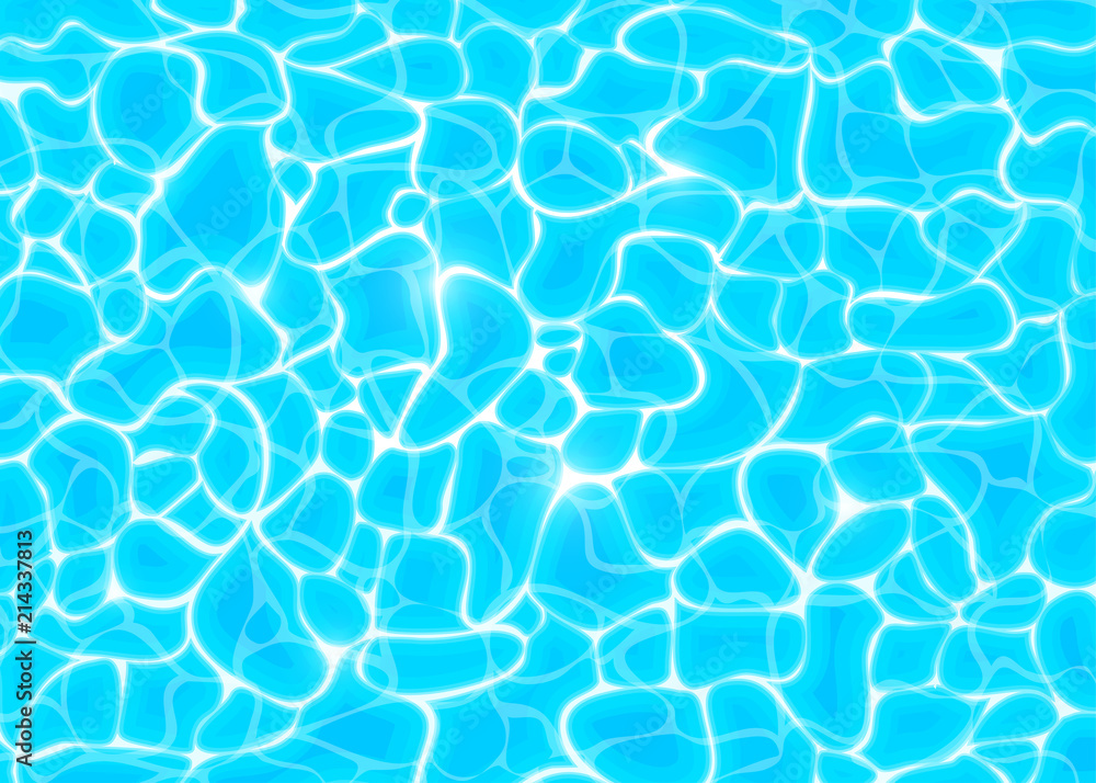 Water vector background, ripple and flow with waves. Summer blue ...