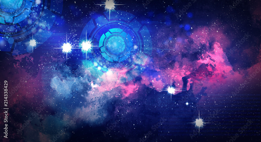 Abstract space background. Additional reality in the form of a ...