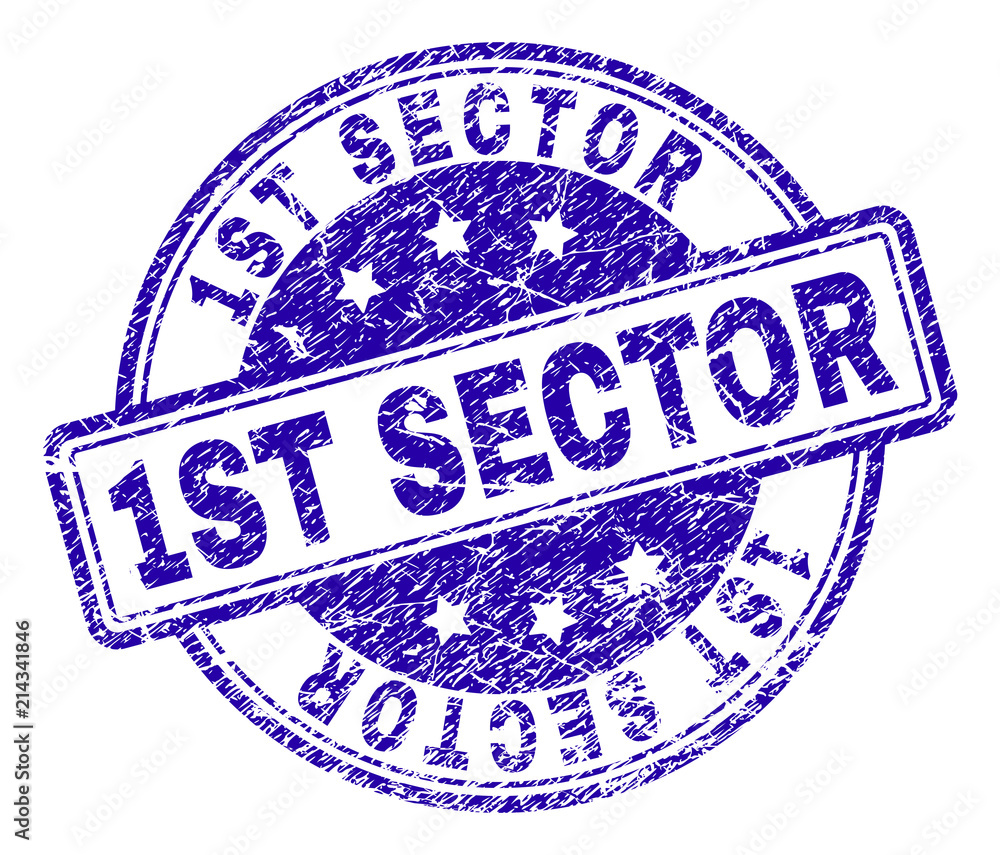 1ST SECTOR stamp seal watermark with distress texture. Designed with ...