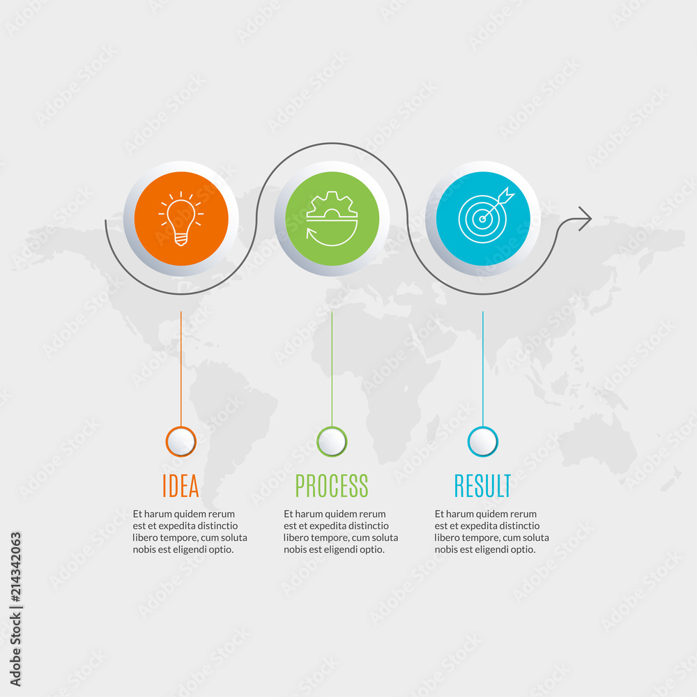 3 steps infographic design. Template for diagram, graph and chart ...