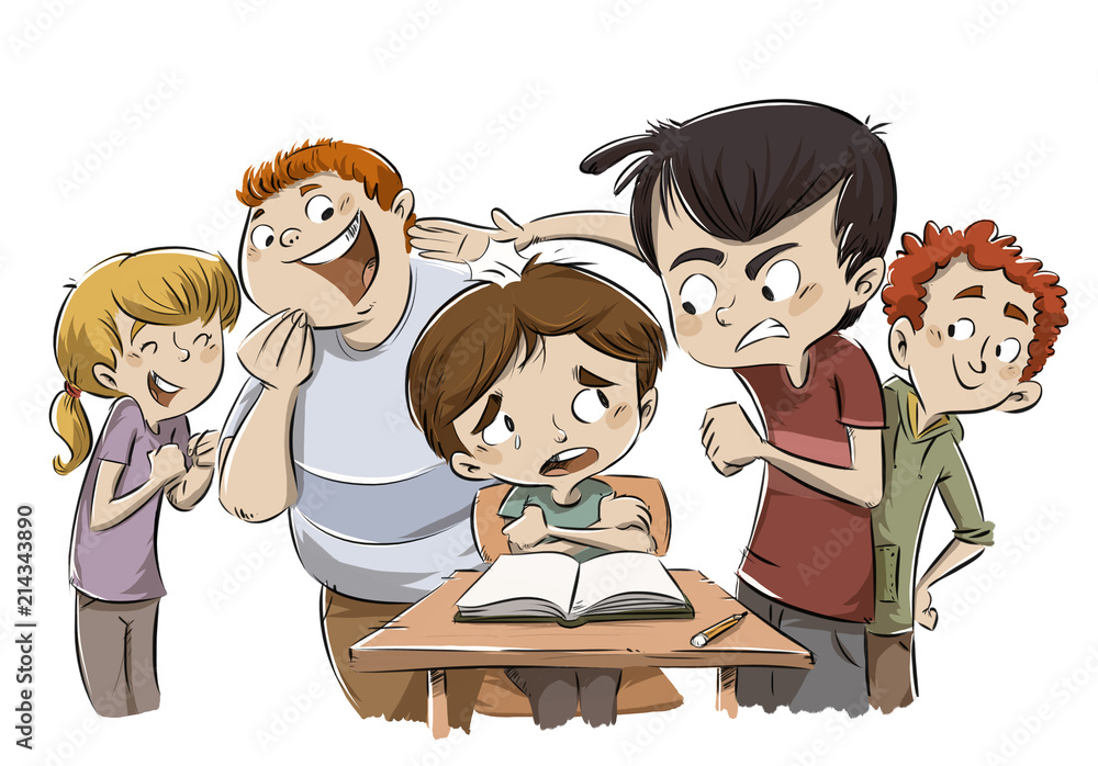Bullying en el colegio Stock Illustration | Adobe Stock
