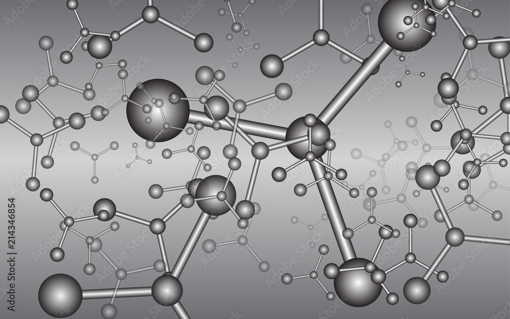 3d trigonal structure of molecule communication technology Concept of ...