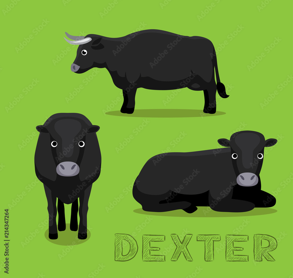 Cow Dexter Cartoon Vector Illustration Stock Vector | Adobe Stock