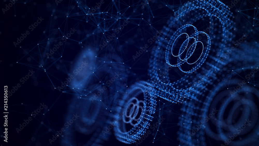 Abstract technology background. Technology concept. Gear wheel. Big ...