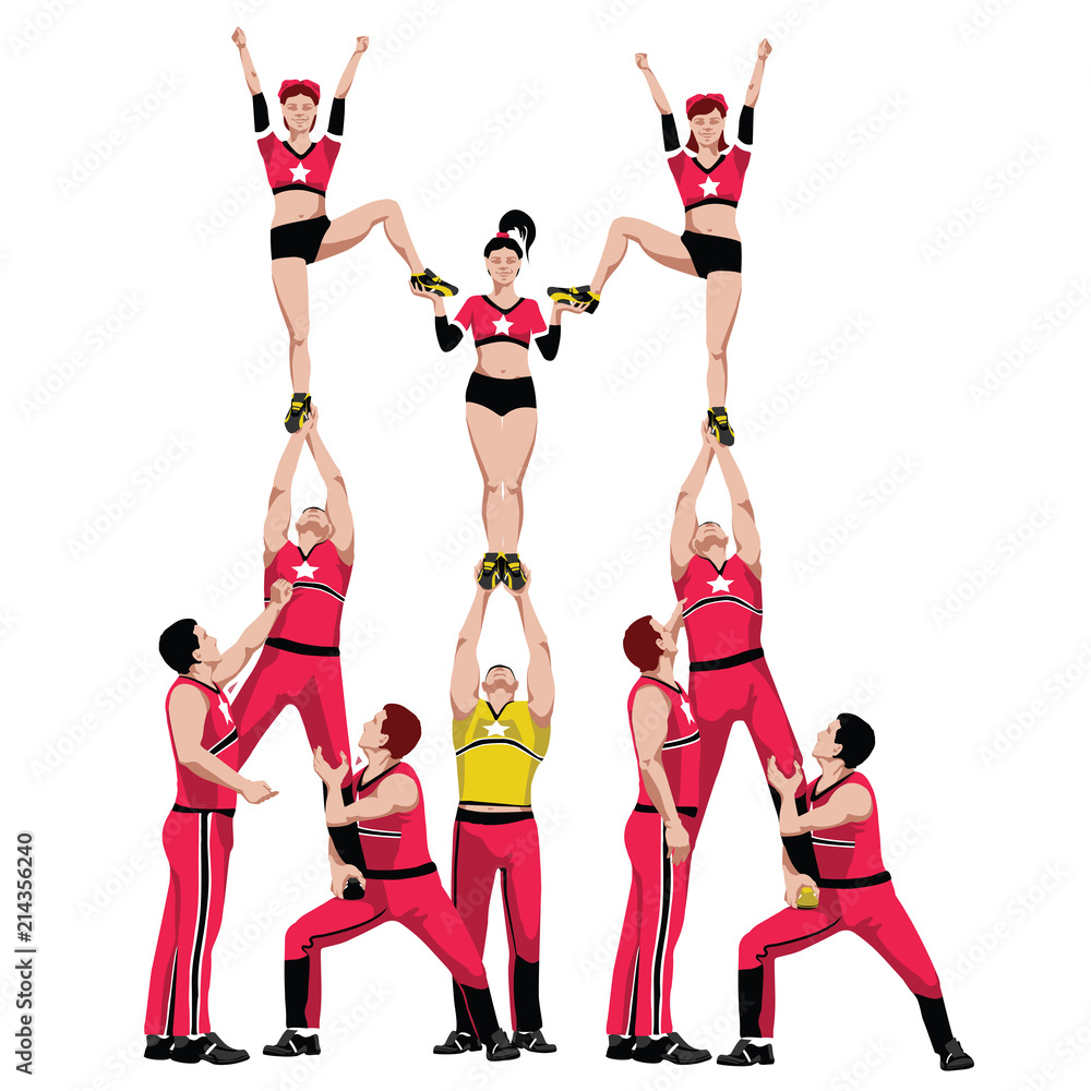 Cheerleading Pyramids Clipart