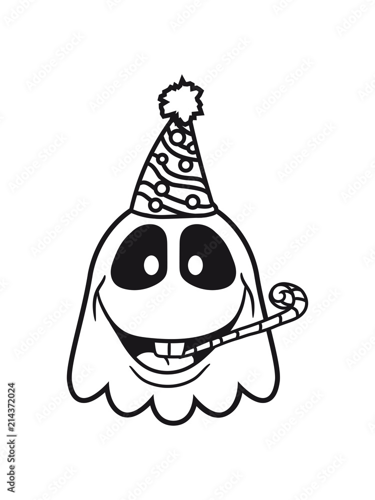 party feiern geburtstag fest hut geist lachen süß niedlich frech comic ...