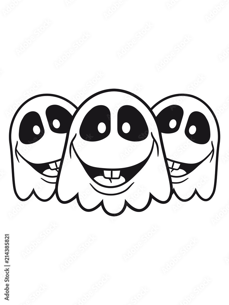 3 freunde team crew party geist lachen süß niedlich frech comic cartoon ...