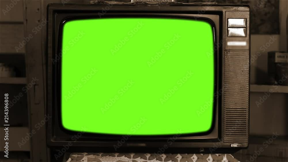 80s Television with Green Screen. Aesthetics of the 80s. Stock Video ...