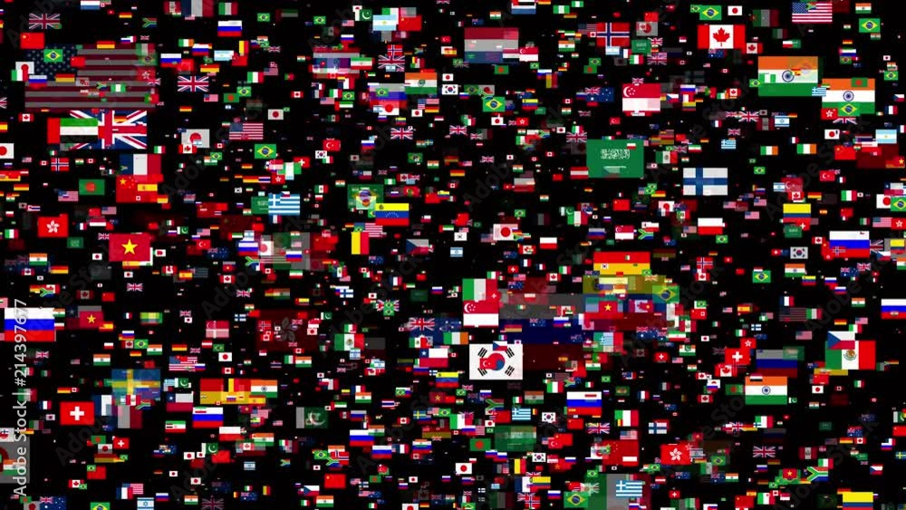 4K- Fying Flags of the World, Different Kind of Countries Stock Video ...