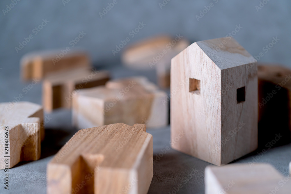 house asset ideas concept with house wooden toy model with free copy ...