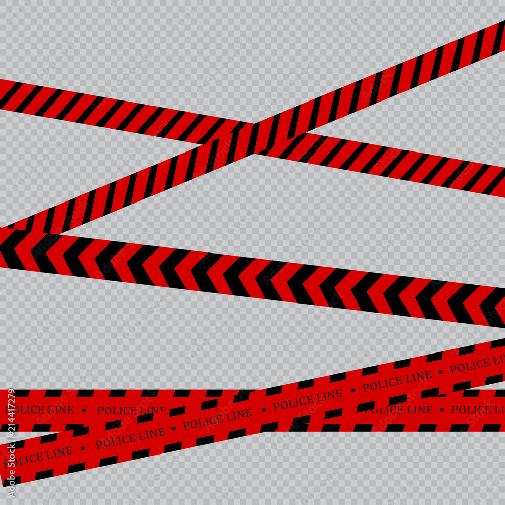 Realistic warning tapes.Caution lines isolated. Danger signs. Vector ...