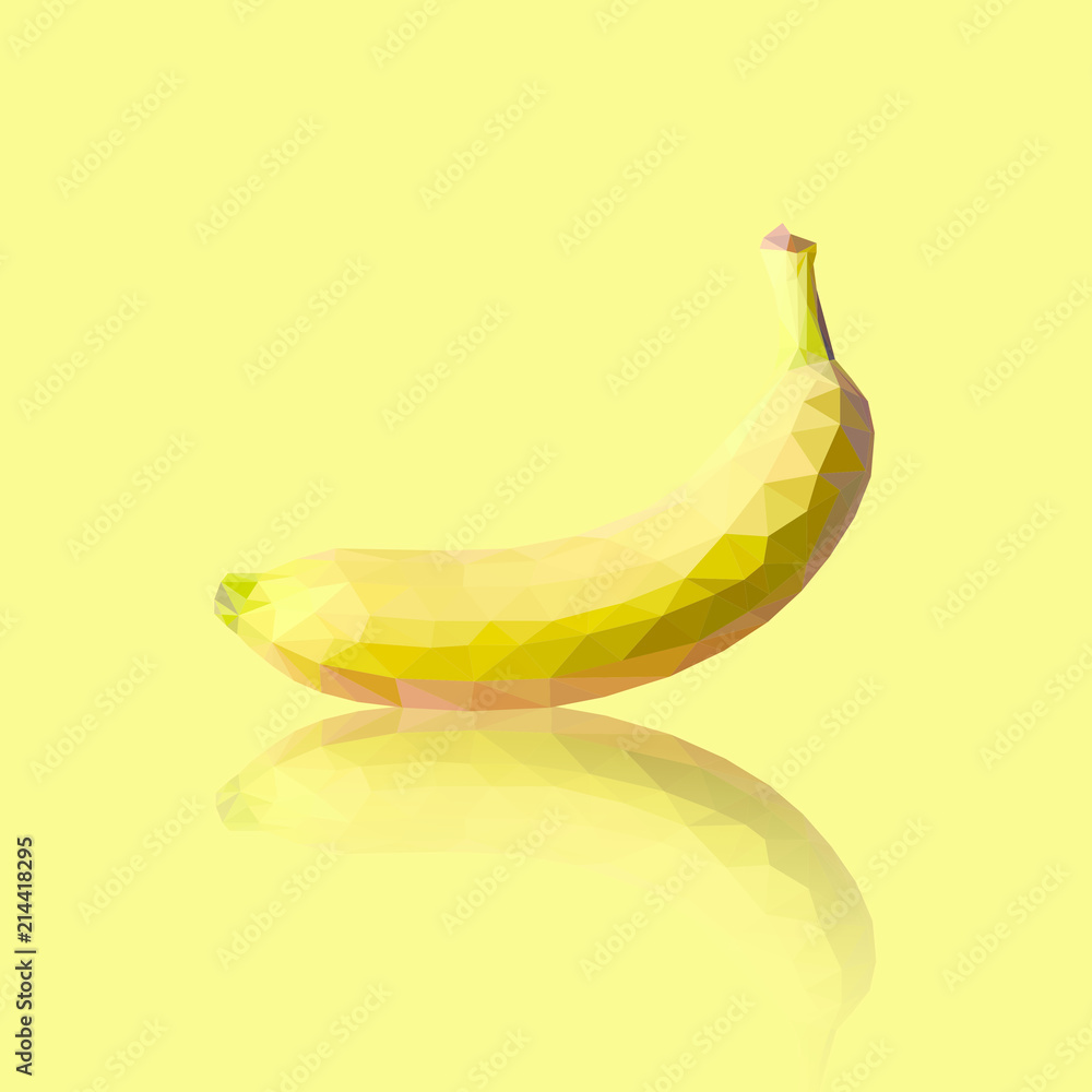 Banana Low Poly Vector Illustration Stock Illustration | Adobe Stock