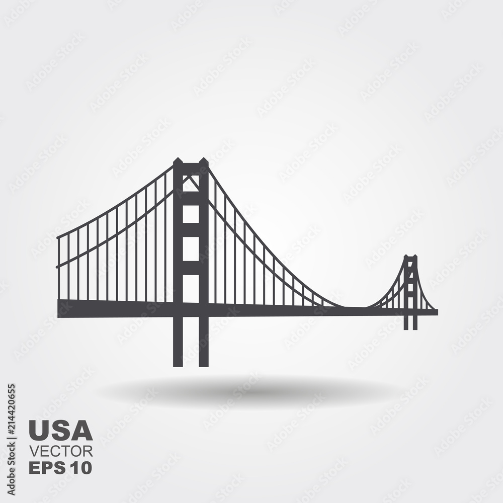Golden Gate Bridge icon Stock Vector | Adobe Stock
