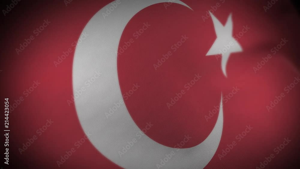 Flag of Turkey - Photo realistic close up of waving flag. Extreme depth ...