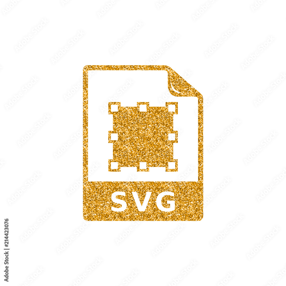 SVG file icon in gold glitter texture. Sparkle luxury style vector ...