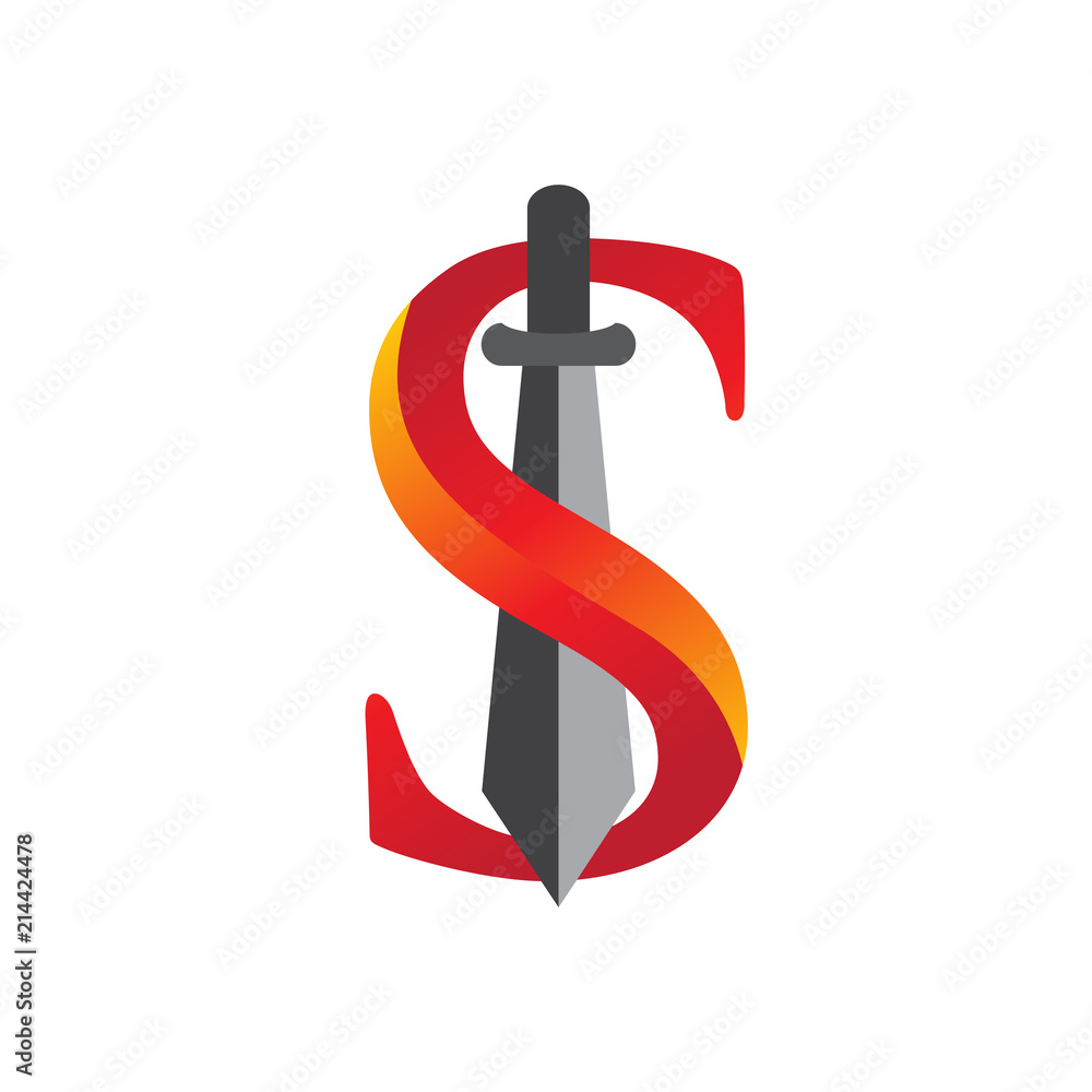 letter S sword logo Stock Vector | Adobe Stock