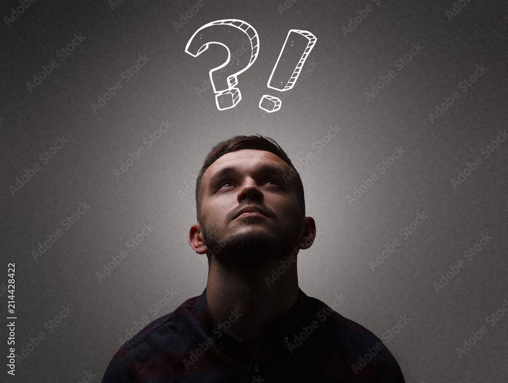 Question Man Overhead