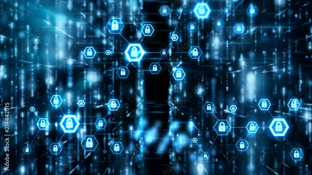 Video Stock 4K Network security concept Abstract background lock pad in ...