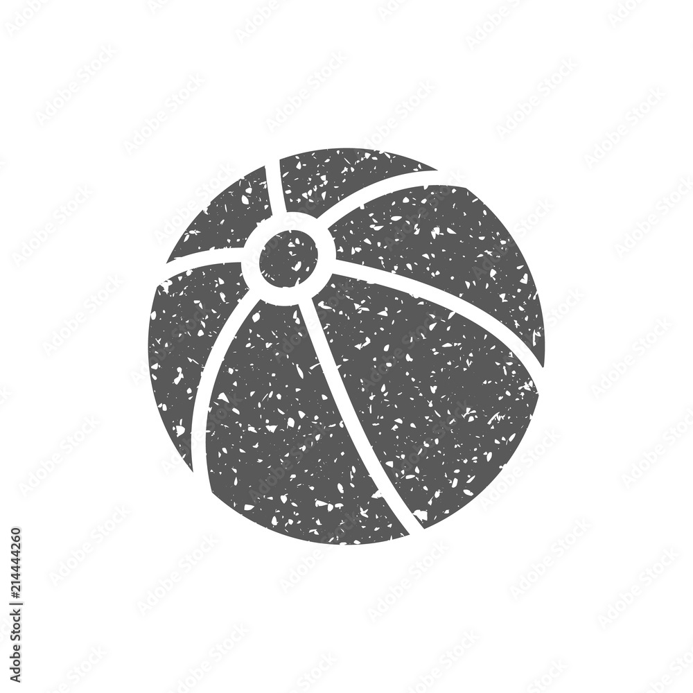 Beach ball icon in grunge texture. Vintage style vector illustration ...