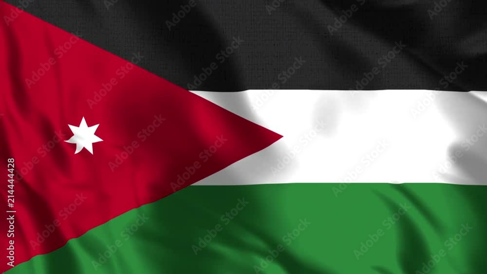 Jordan Flag - Realistic 4K - 60 fps flag of the Jordan waving in the ...