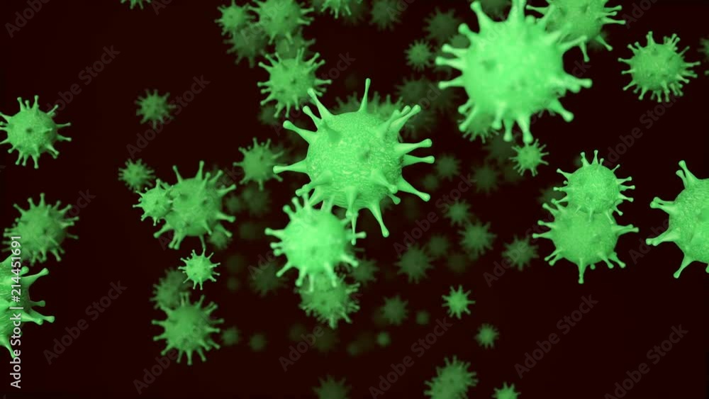 Movement through a deadly bacterial viral cells in blood stream. 3D ...