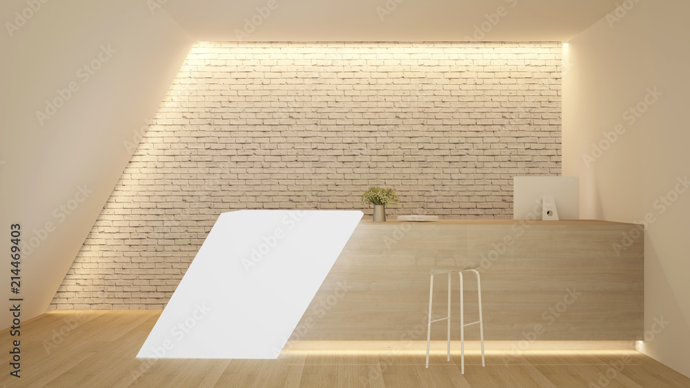 Reception counter for artwork hotel or resort - Information counter and ...