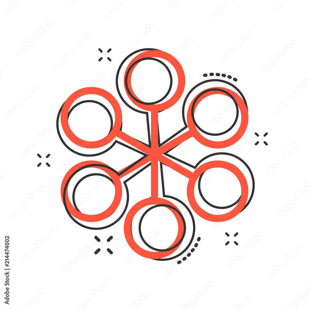 Vector cartoon structure diagram icon in comic style. Chart ...