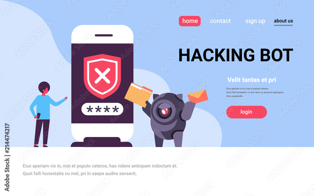 african man incorrect password hacking bot smartphone verification ...