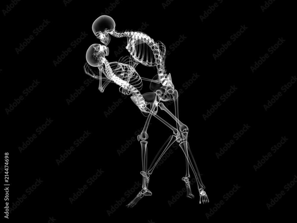 X RAY Skeleton Couple in love 3D Render Stock Illustration | Adobe Stock