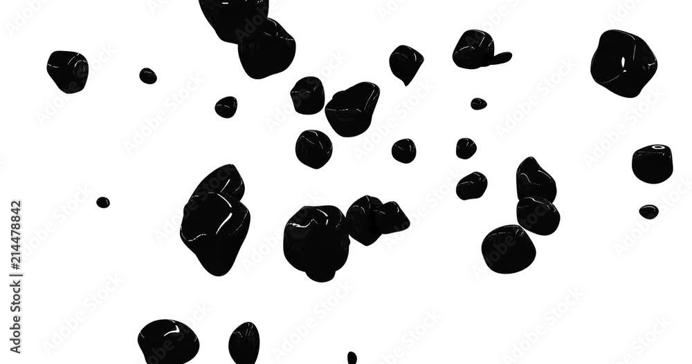 Floating Black Particles on White Background Video 4k Rendered ...