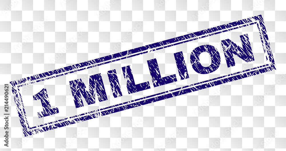 1 MILLION stamp seal watermark with rubber print style and double ...