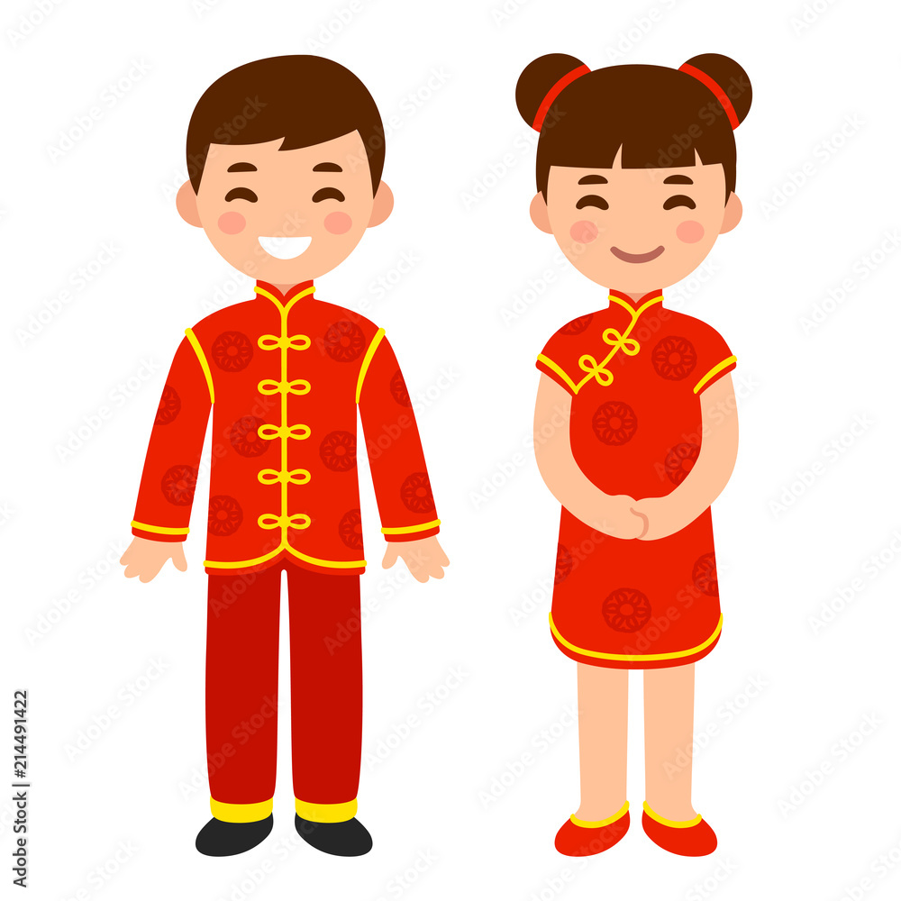 Traditional Japanese costumes Stock Vector | Adobe Stock